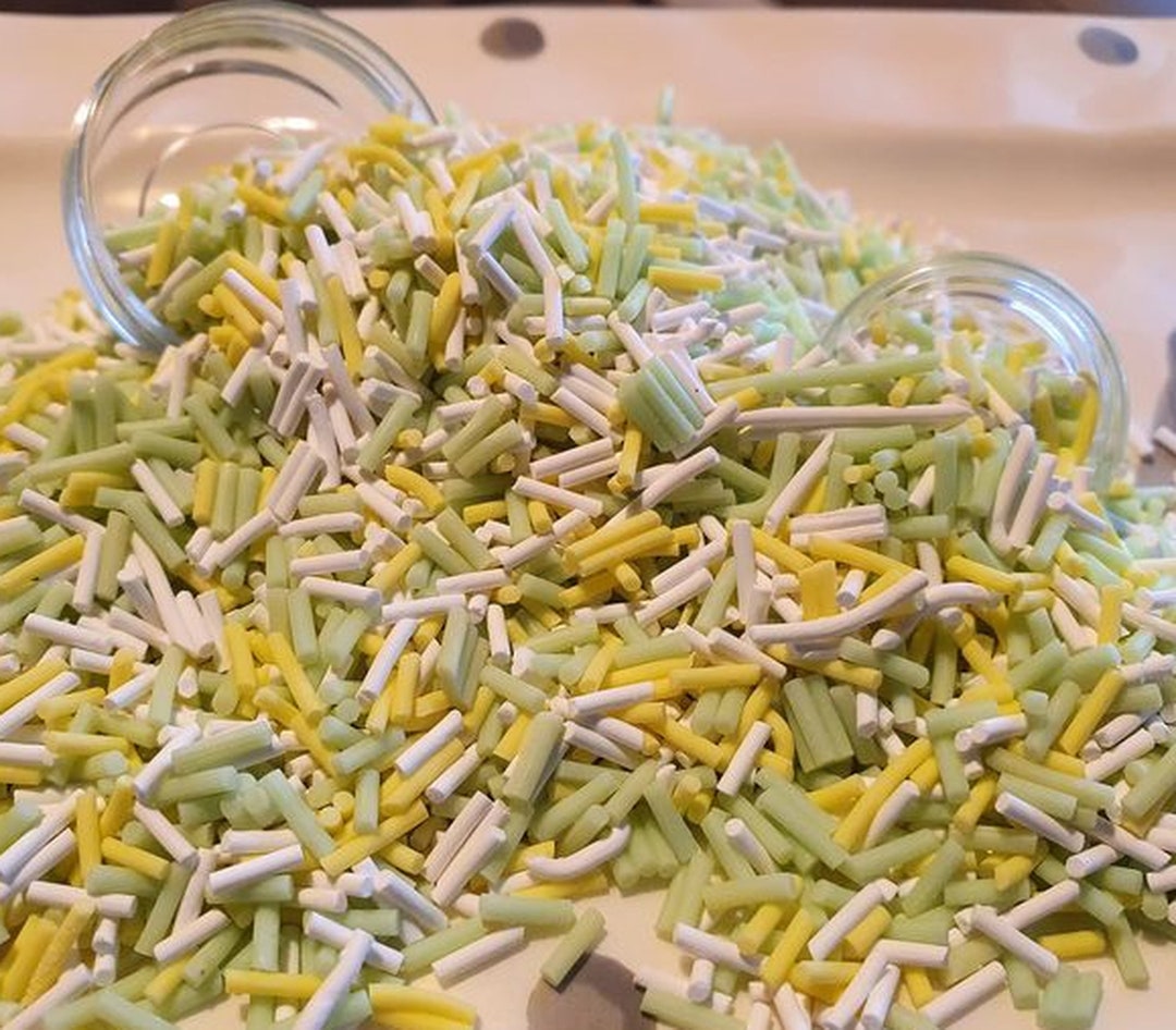 Mix of Pastels, Yellow, Lime Green and White Polymer Clay Sprinkle Mix ...