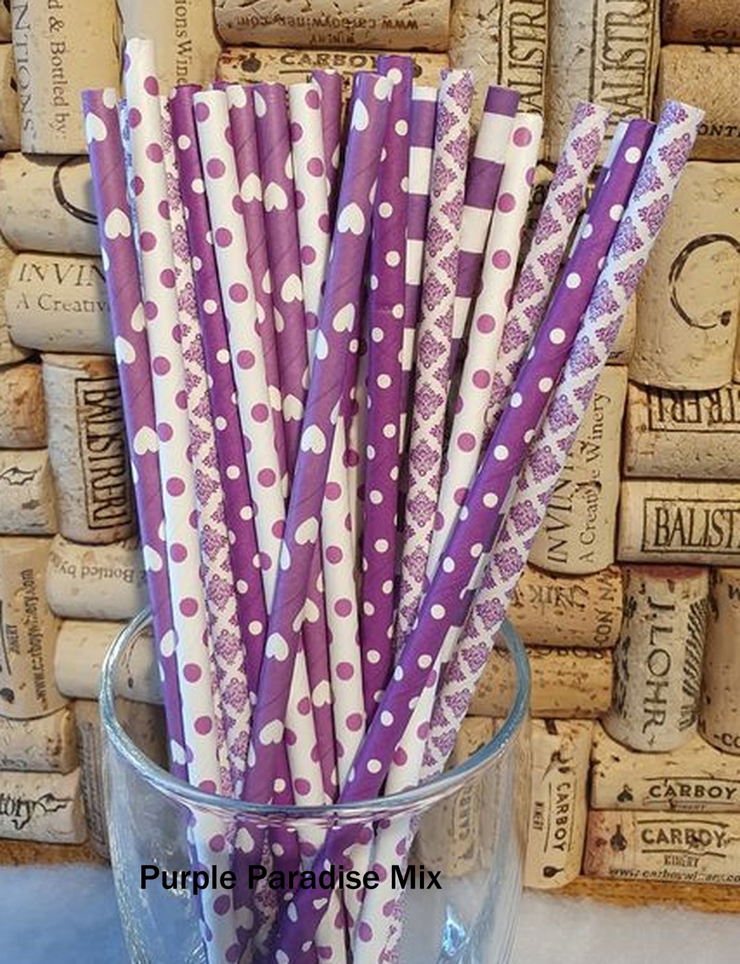 Paper Drinking Straws - Purple Paradise - Drinking or Crafting Straws ...
