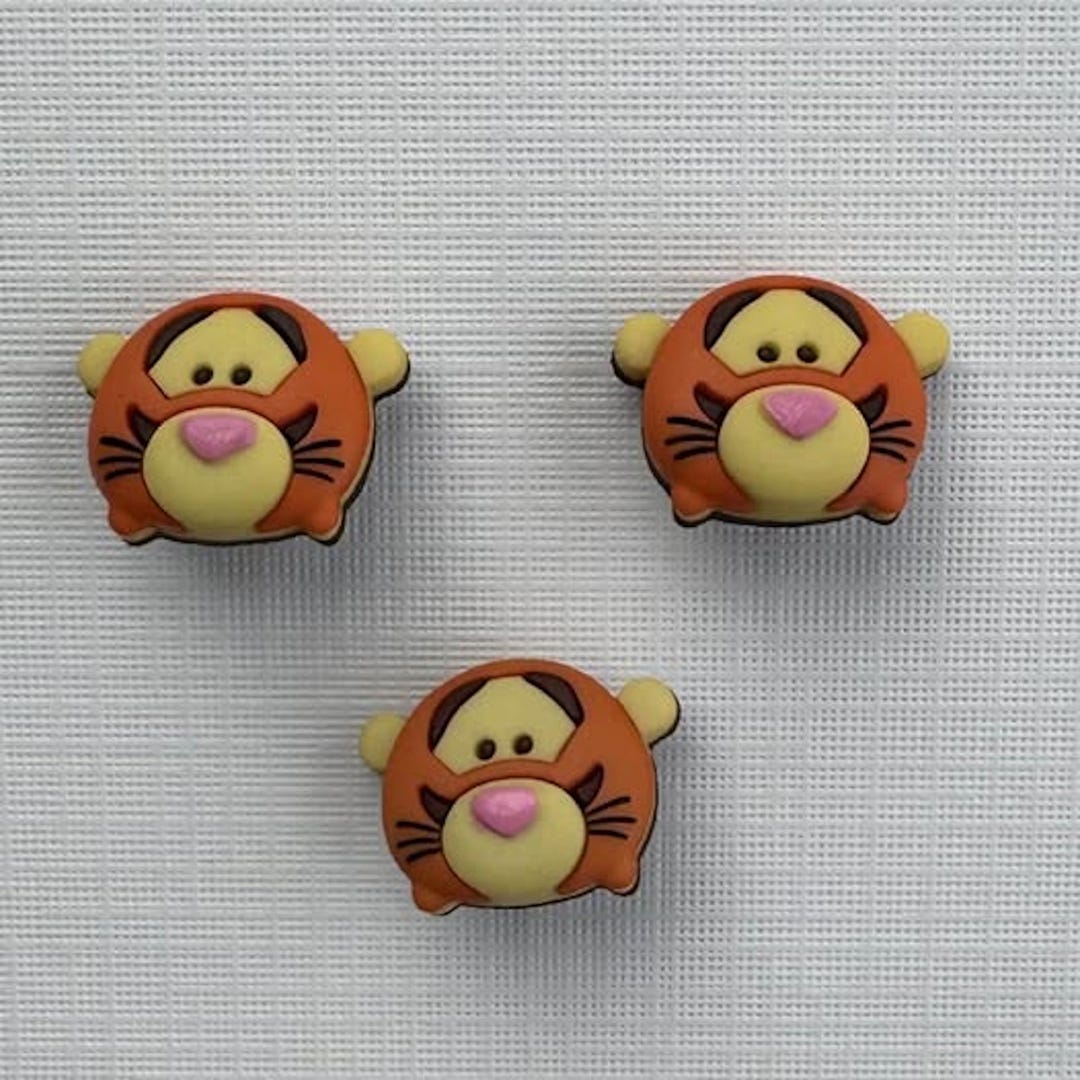 Disney Licensed Tsum Tsum Tigger Head Character Shank Buttons. for ...