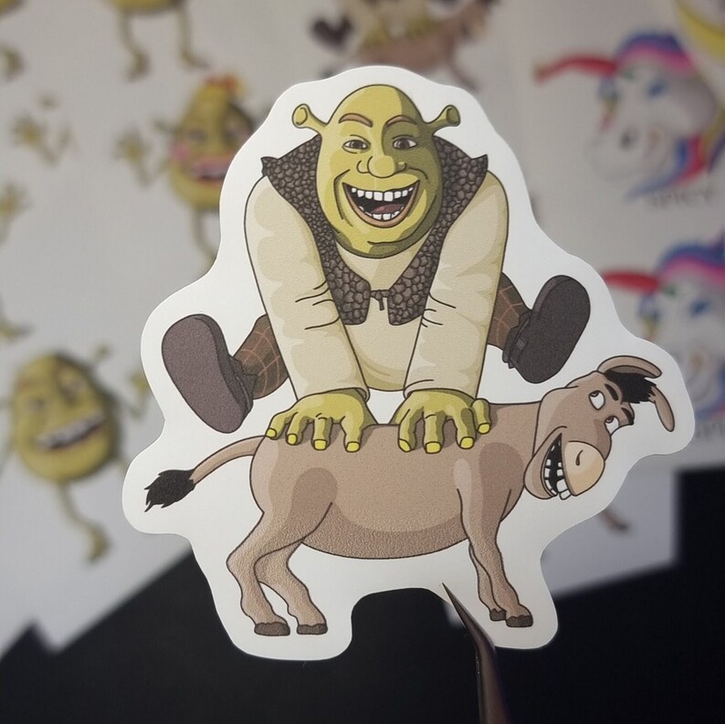 Shrek Inspired Sticker, Die Cut Decal, Hand-drawn Sticker, Fan Art ...