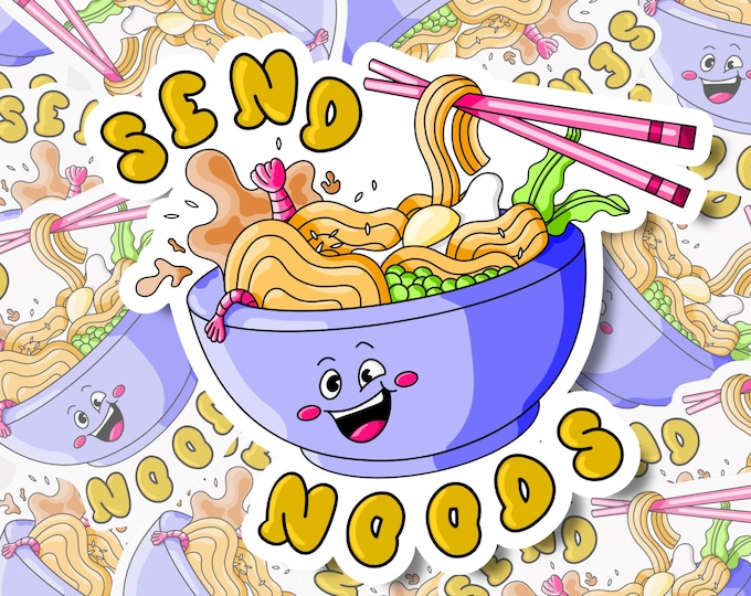 Send Noods Sticker, Anime Food Stickers Vinyl Cute Stickers, Ramen ...