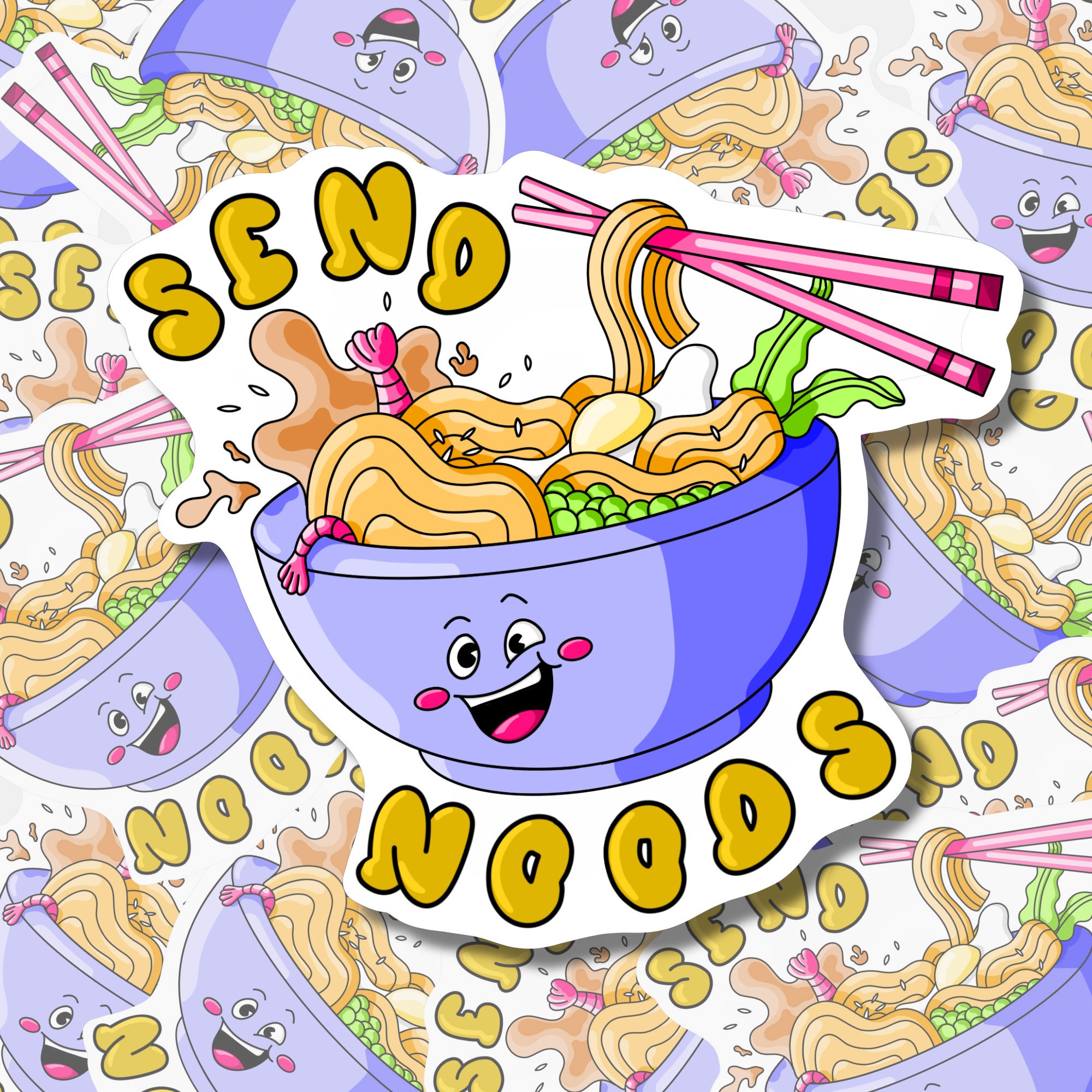 Send Noods Sticker, Anime Food Stickers Vinyl Cute Stickers, Ramen ...