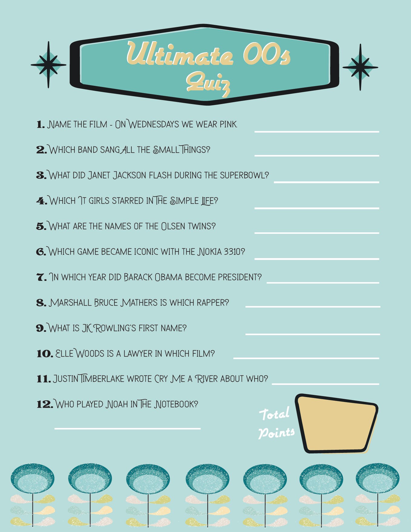 Ultimate 00s Quiz - Midcentury Tulip - Etsy