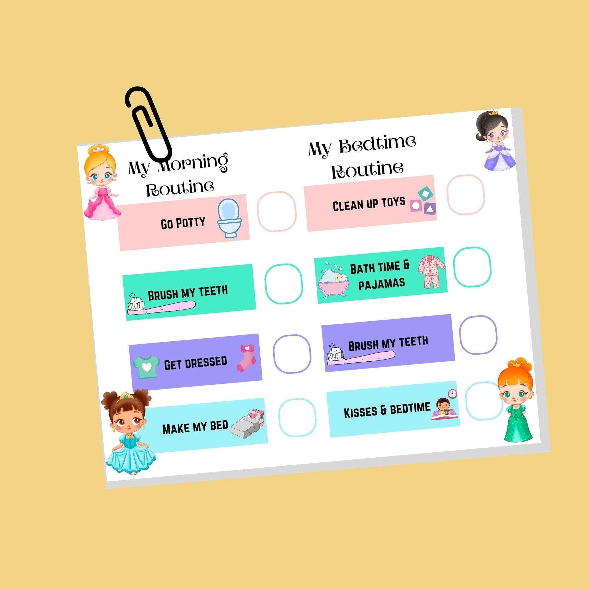 Tablas de rutina para niños a la hora de acostarse / Linda - Etsy México