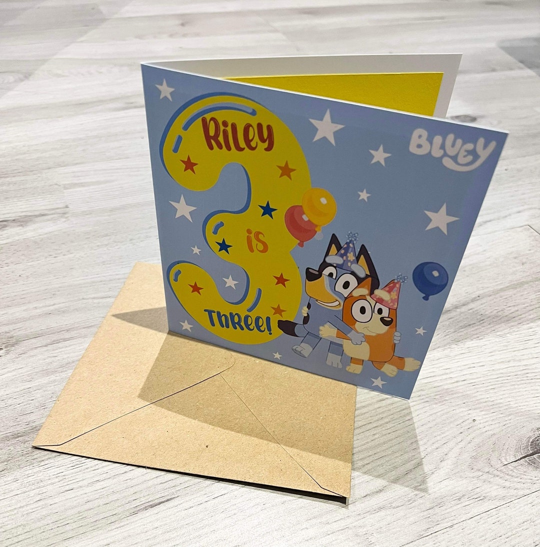 Personalised Bluey Birthday Card - Etsy
