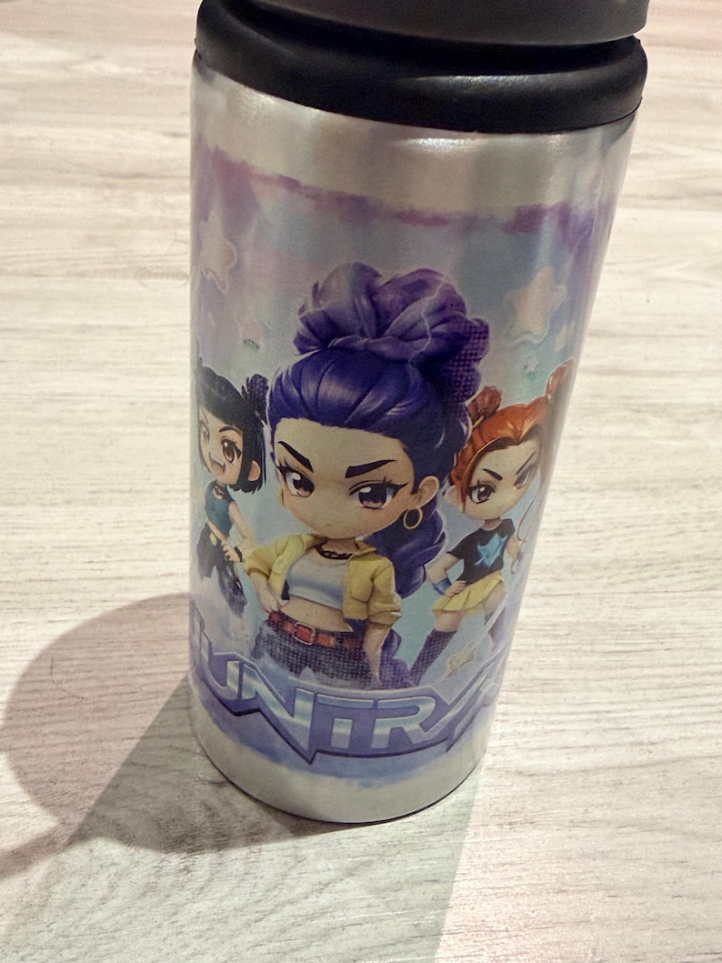 K-pop Demon Hunters Inspired Bottle - Light Blue Theme - Personalised ...