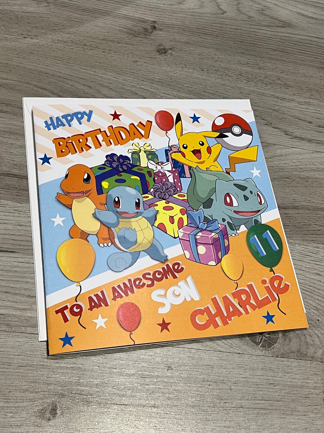 Large Personalised Pokémon Birthday Card 8x8 - Etsy