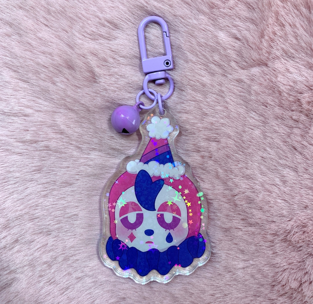 Bi Clown 2.5" Acrylic Charm With Bell - Etsy