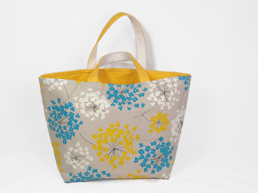 Medium- Large Shopping Tote Bag. Deep Floral Wide-open Bag. - Etsy