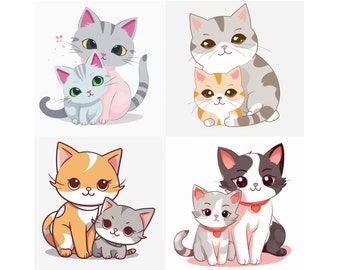 Cat Clip Art, Cute Cats, Kids Art, Stickers, Crafts, Cards, Papercraft ...