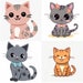 Cat Clip Art, Cute Cats, Kids Art, Stickers, Crafts, Cards, Papercraft ...