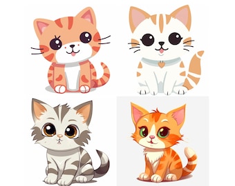 Cat Clip Art, Cute Cats, Kids Art, Stickers, Crafts, Cards, Papercraft ...