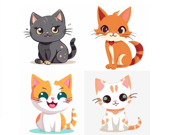Cat Clip Art, Cute Cats, Kids Art, Stickers, Crafts, Cards, Papercraft ...