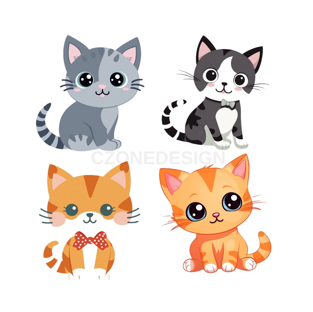 Cat Clip Art, Cute Cats, Kids Art, Stickers, Crafts, Cards, Papercraft ...