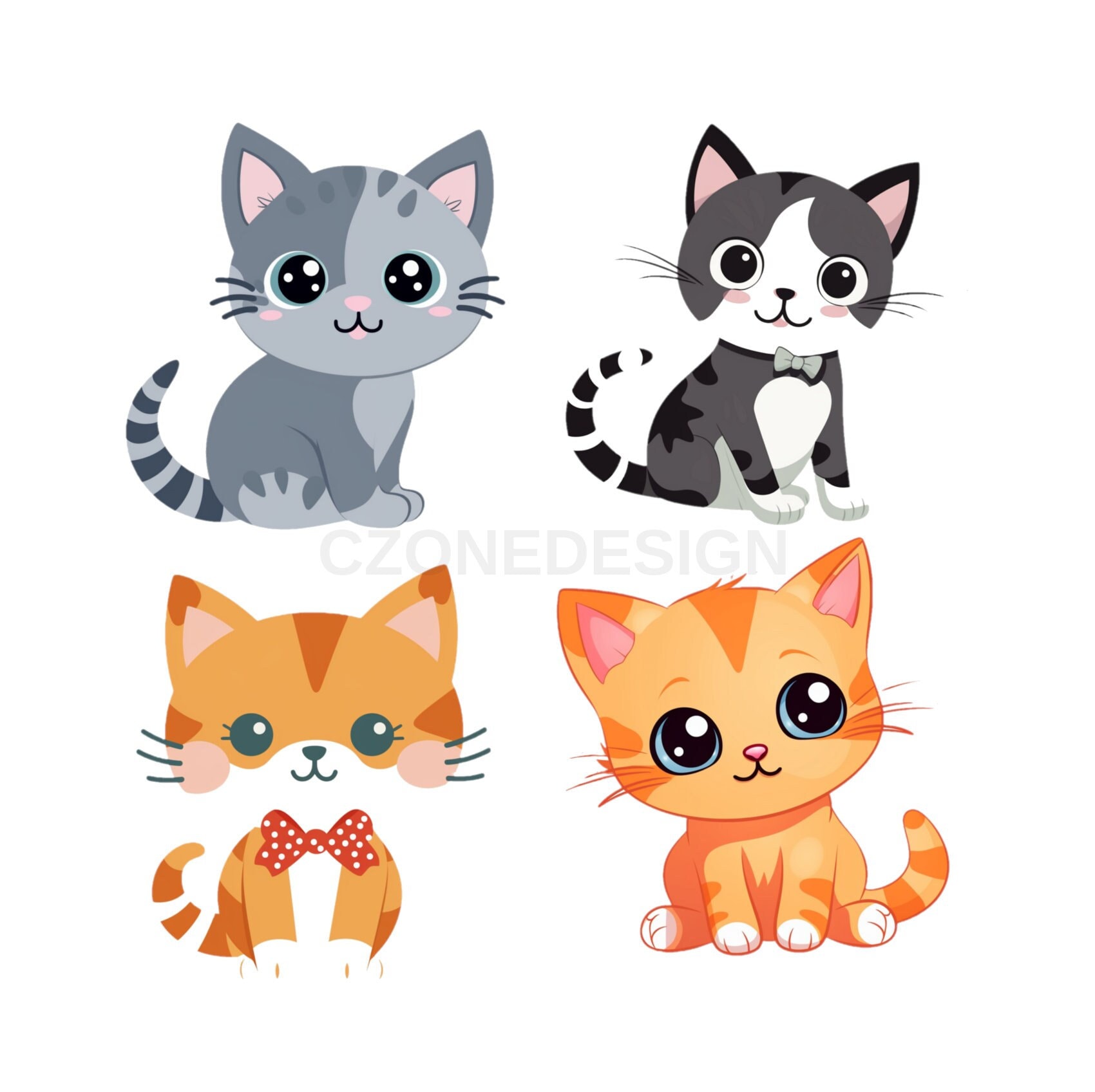 Cat Clip Art, Cute Cats, Kids Art, Stickers, Crafts, Cards, Papercraft ...