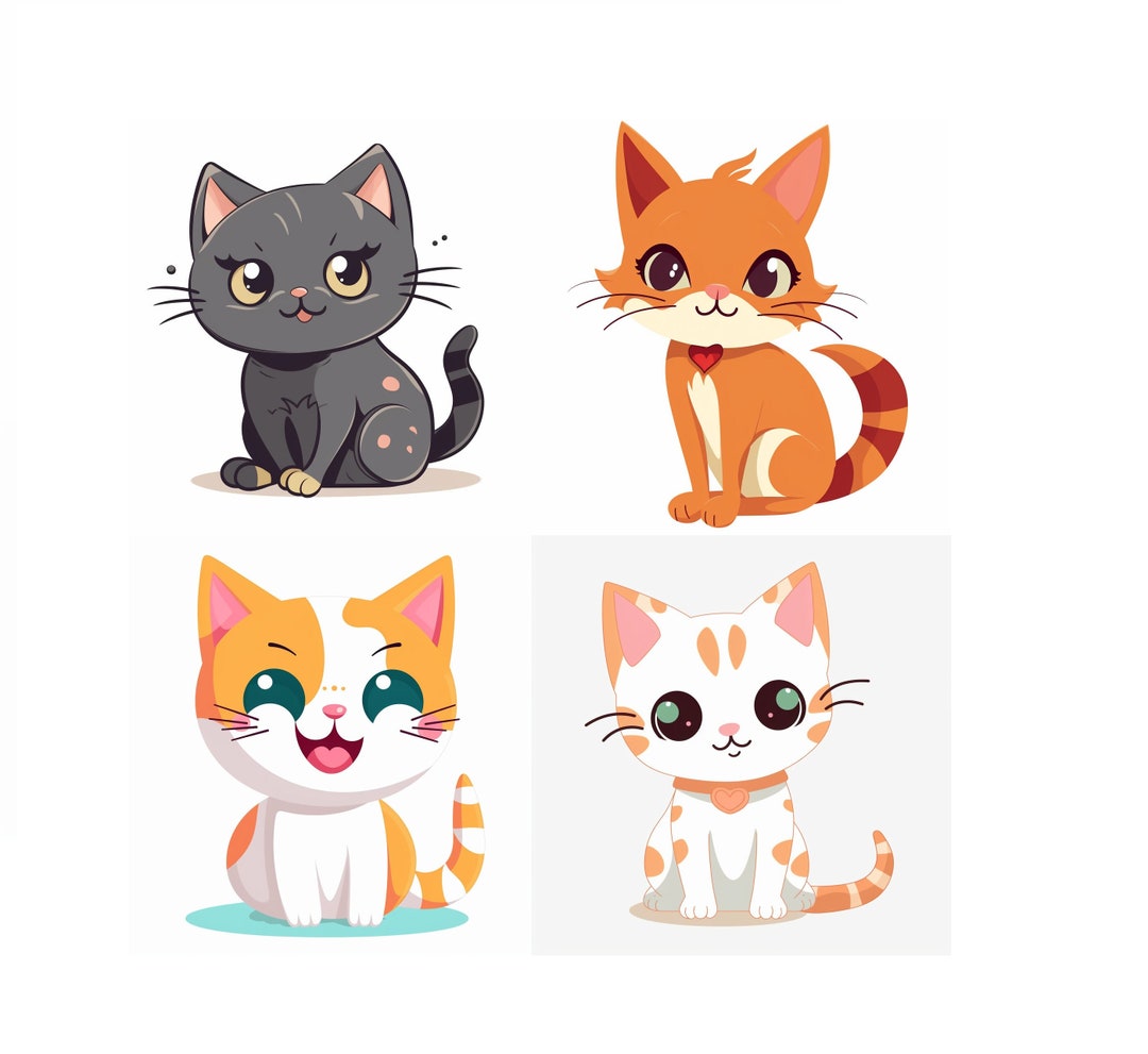 Cat Clip Art, Cute Cats, Kids Art, Stickers, Crafts, Cards, Papercraft ...