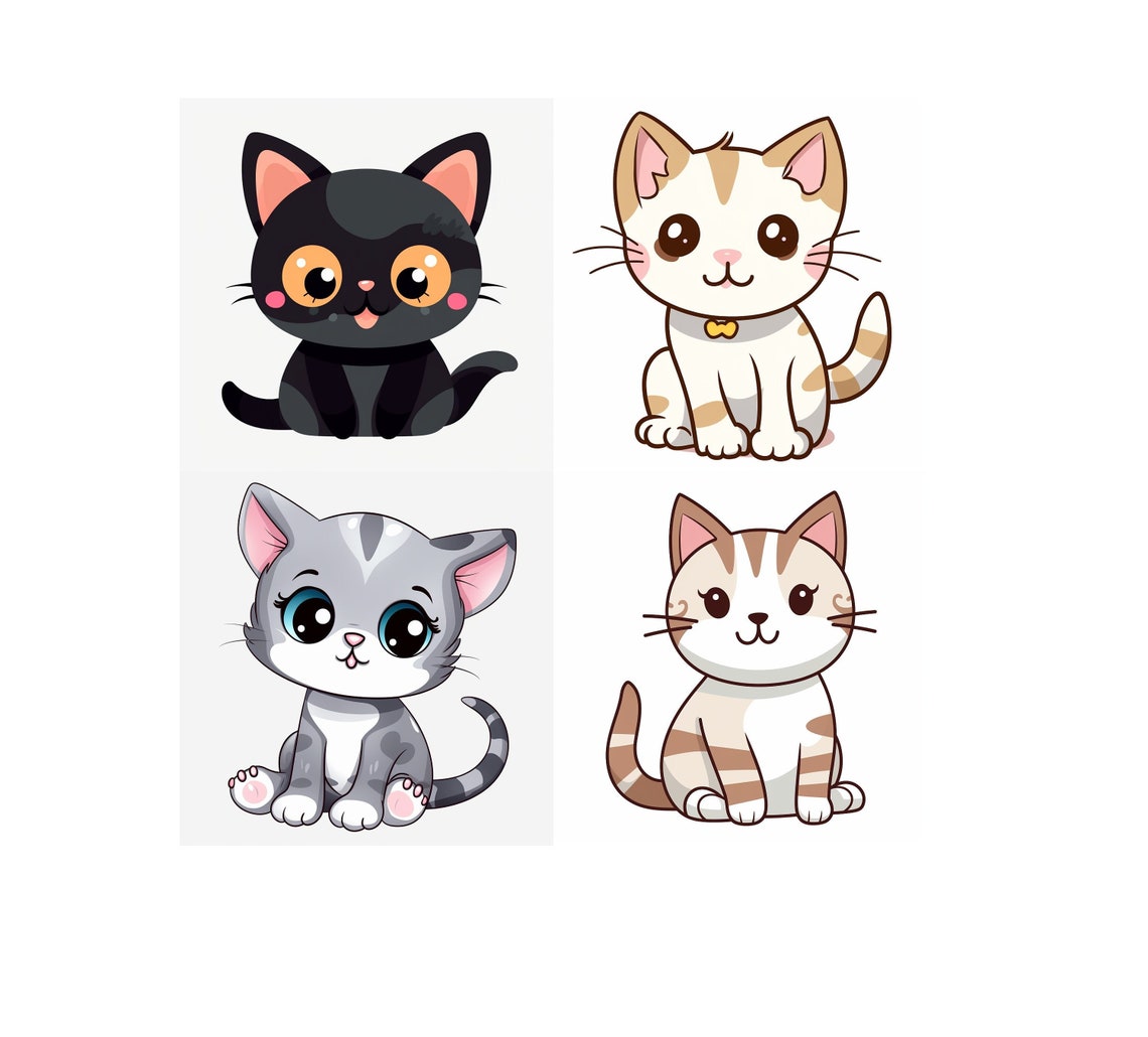 Cat Clip Art, Cute Cats, Kids Art, Stickers, Crafts, Cards, Papercraft ...
