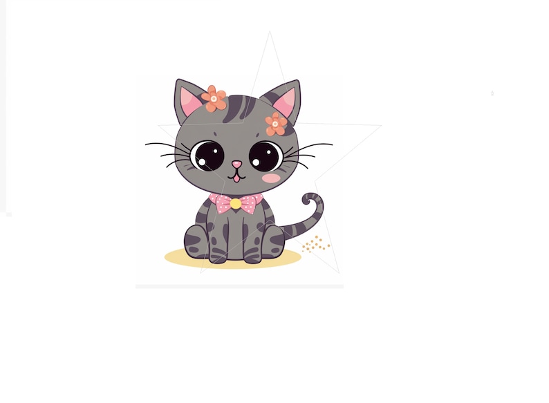Cat Clip Art Cute Cats Kids Art Stickers Crafts Cards - Etsy