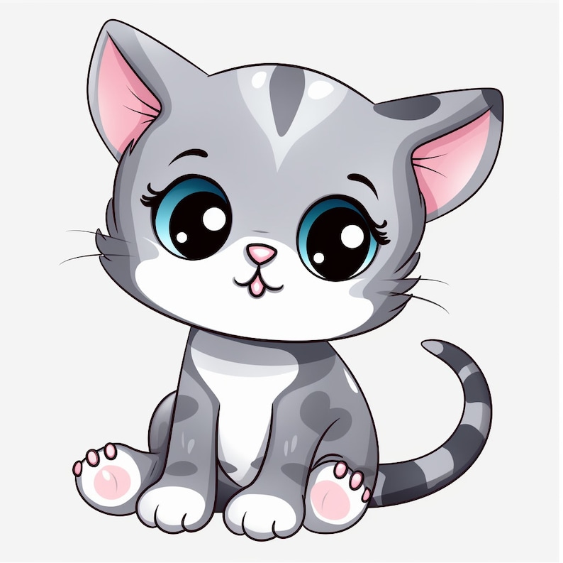 Cat Clip Art, Cute Cats, Kids Art, Stickers, Crafts, Cards, Papercraft ...