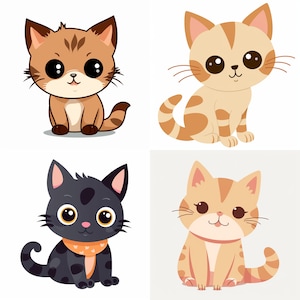 Cat Clip Art, Cute Cats, Kids Art, Stickers, Crafts, Cards, Papercraft ...
