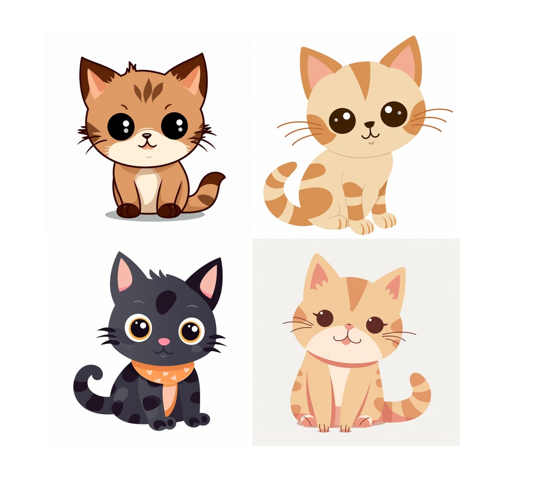 Cat Clip Art, Cute Cats, Kids Art, Stickers, Crafts, Cards, Papercraft ...