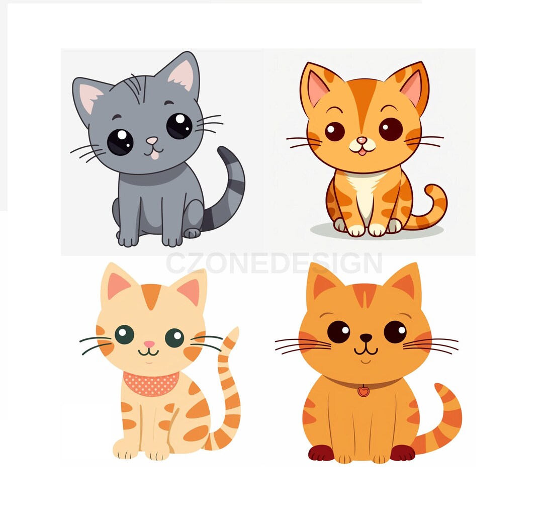 Cat Clip Art, Cute Cats, Kids Art, Stickers, Crafts, Cards, Papercraft ...