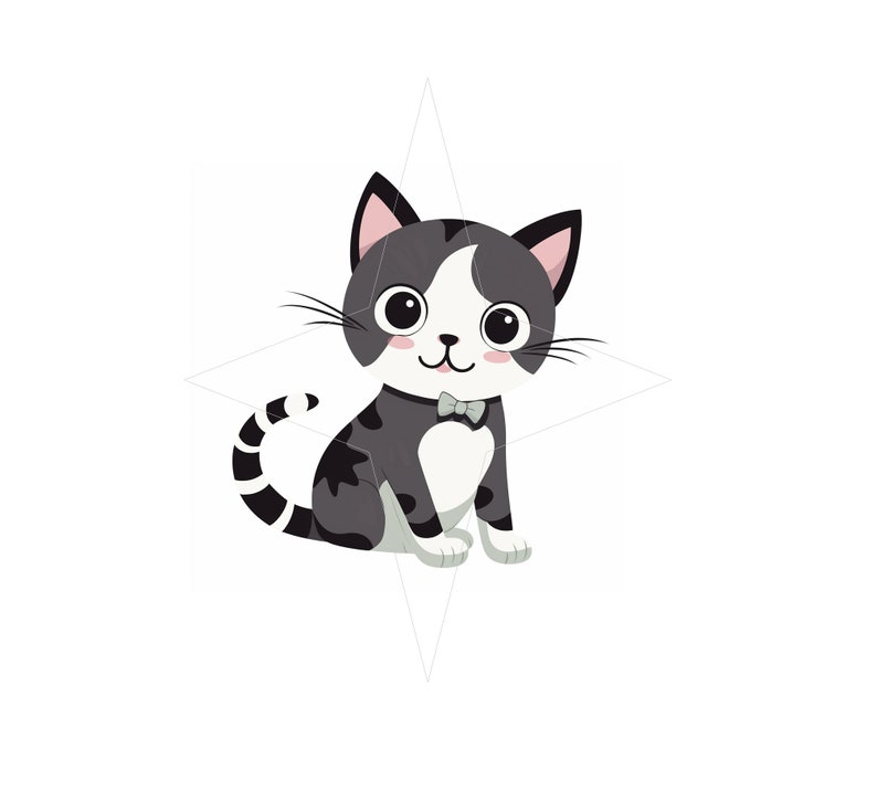 Cat Clip Art Cute Cats Kids Art Stickers Crafts Cards - Etsy