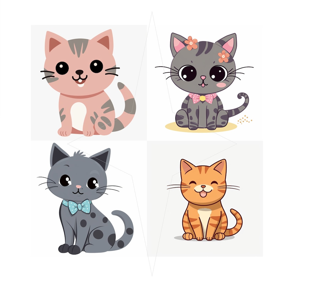 Cat Clip Art, Cute Cats, Kids Art, Stickers, Crafts, Cards, Papercraft ...