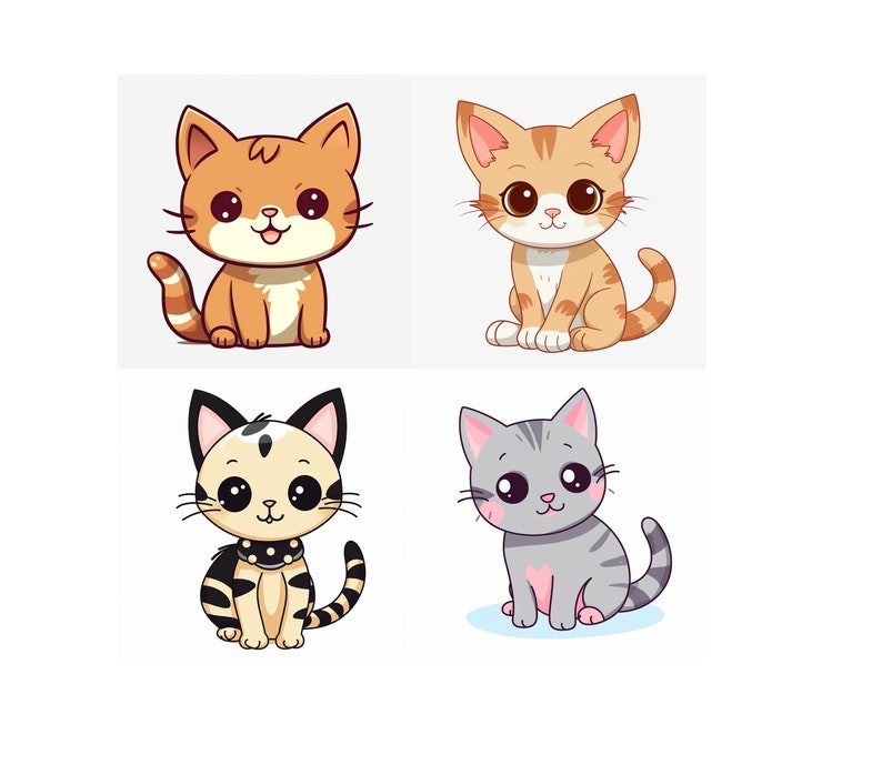 Cat Clip Art, Cute Cats, Kids Art, Stickers, Crafts, Cards, Papercraft ...