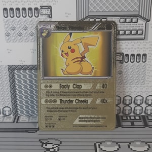 Thicc Pikachu Funny Gold Metal Pokemon Card - Etsy