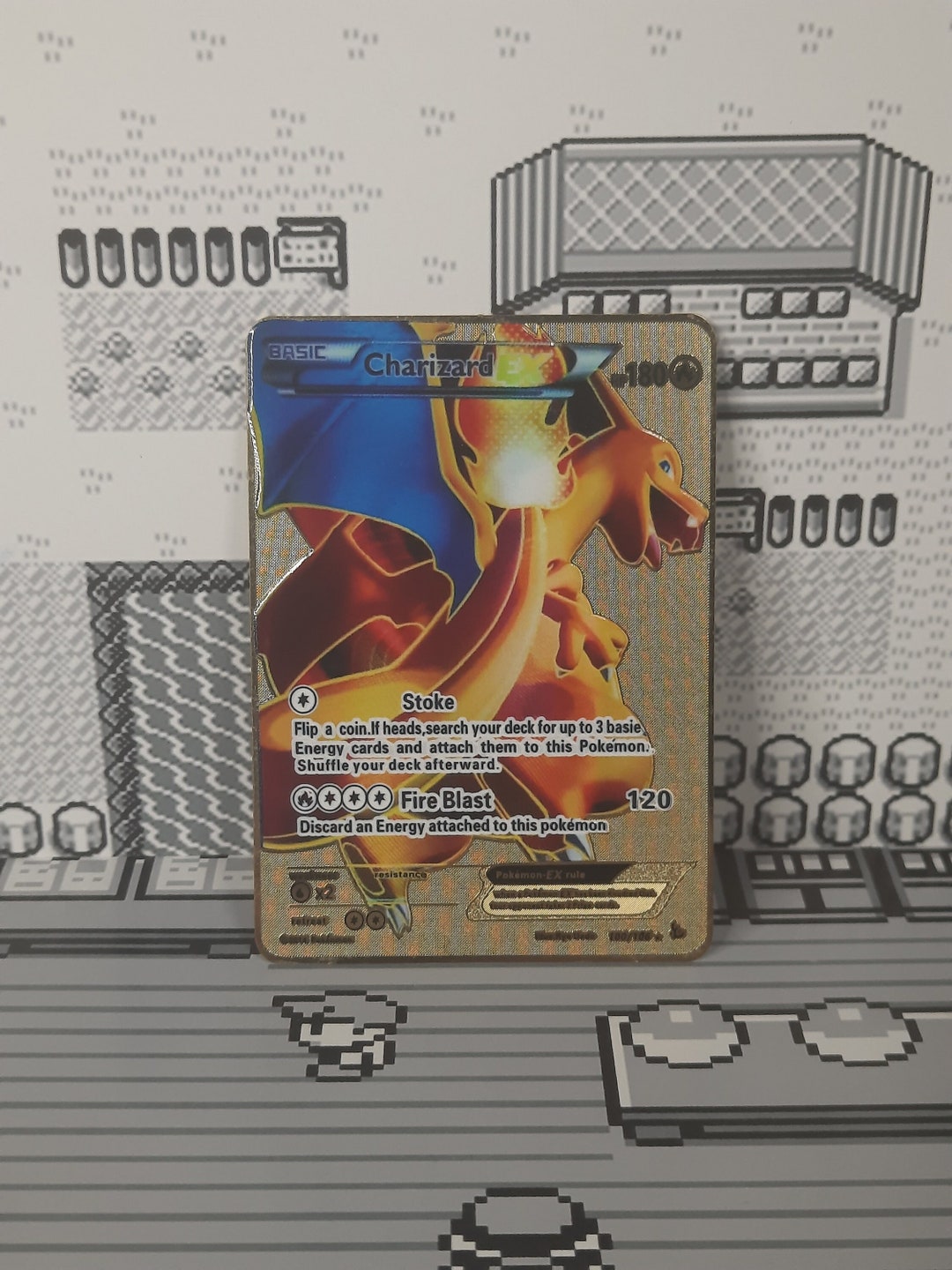 Charizard EX Full Art 100/106 Gold Metal Pokemon Card - Etsy