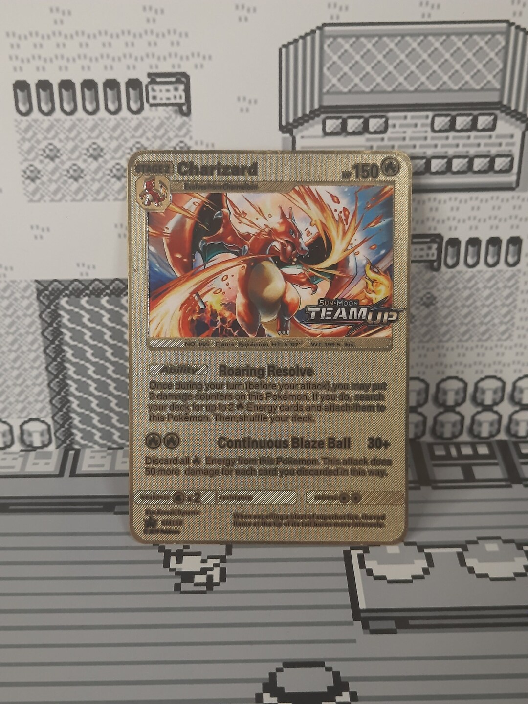 Charizard Team up Prerelease Promo Gold Metal Pokemon Card - Etsy