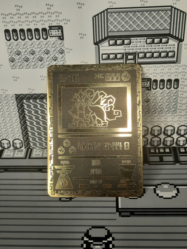 Ancient Entei Gold Black Metal Pokemon Card - Etsy