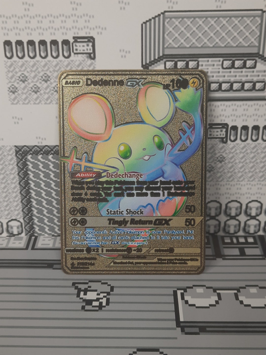 Dedenne GX Rainbow Rare Gold Metal Pokemon Card - Etsy