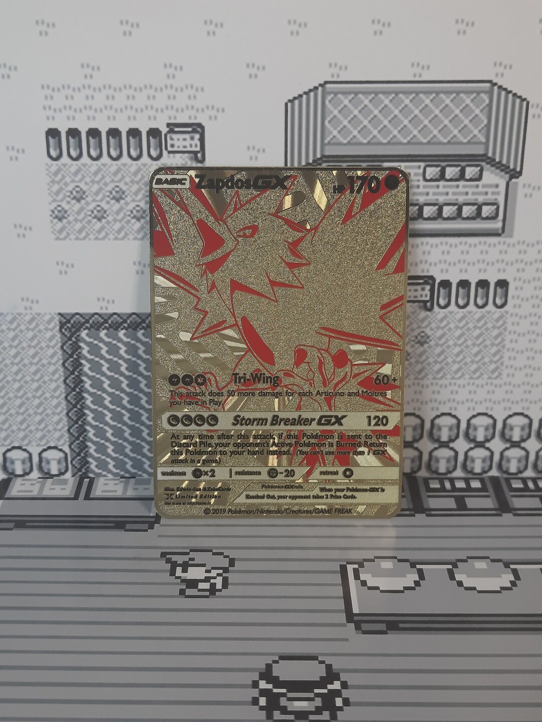 Zapdos GX Illustrator Outline Gold Metal Pokemon Card - Etsy