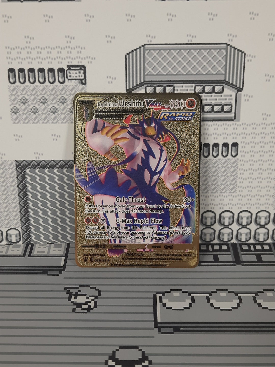 Rapid Strike Urshifu VMAX Gold Metal Pokemon Card - Etsy