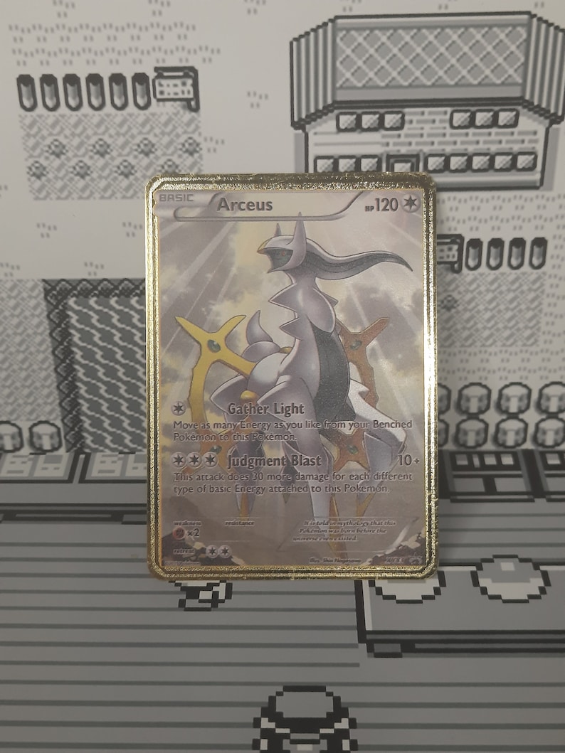 Arceus Full Art Style 2 XY83 Gold Metal Pokemon Card - Etsy