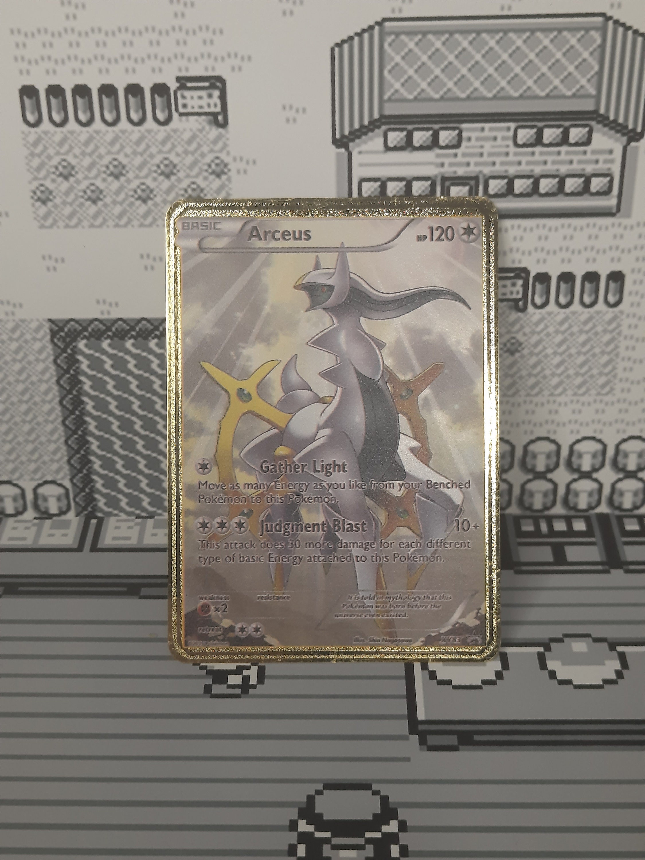 Arceus Full Art Style 2 XY83 Gold Metal Pokemon Card - Etsy