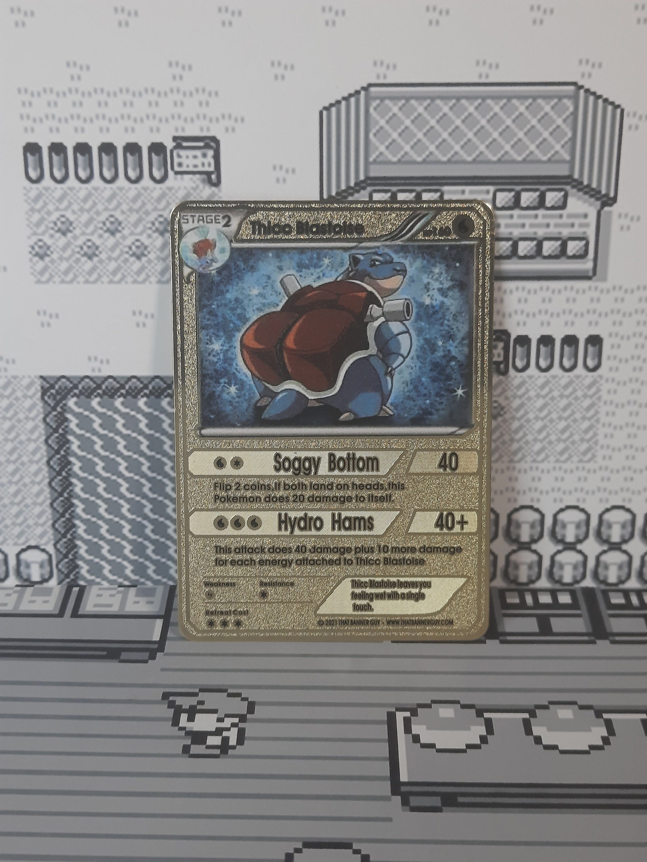 Thicc Blastoise Funny Gold Metal Pokemon Card - Etsy