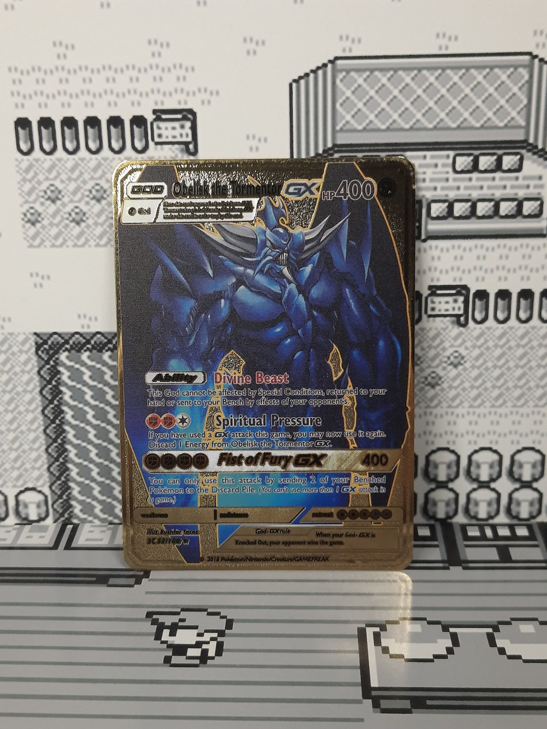 Obelisk the Tormentor GX Yugioh Konami Gold Metal Pokemon Card - Etsy