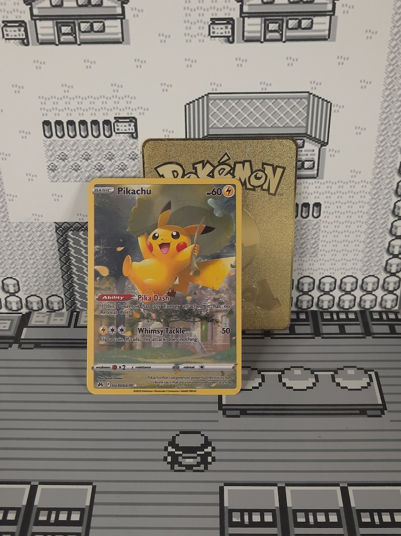 Pikachu Crown Zenith Galarian Gallery Full Art Gold Metal - Etsy