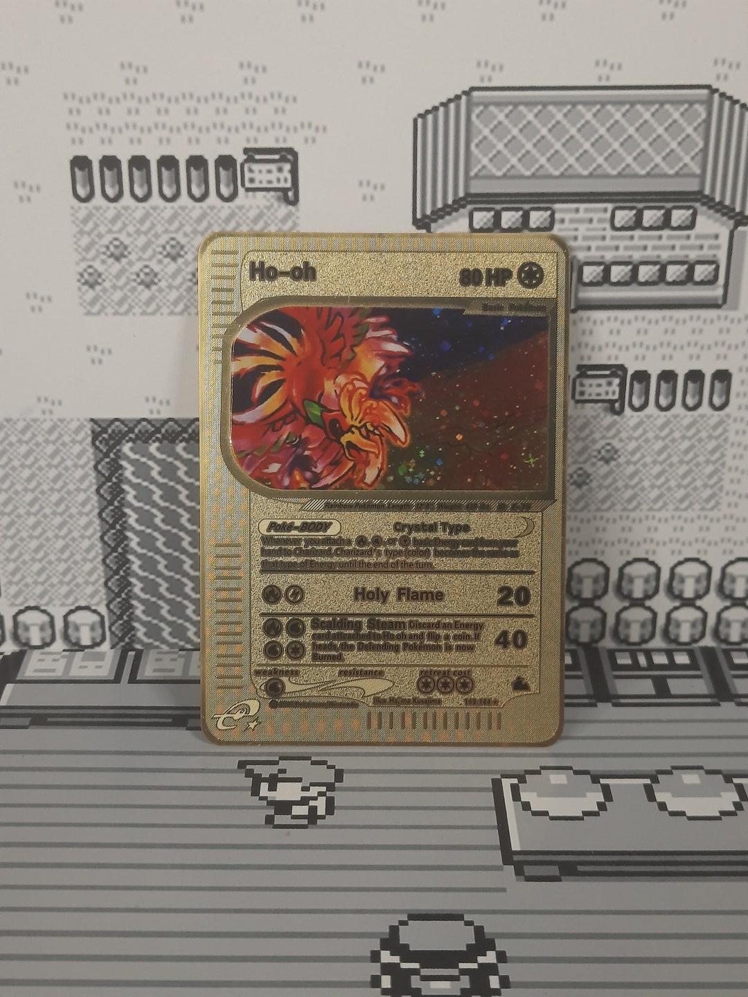 Ho-oh Crystal Skyridge Gold Metal Pokemon Card - Etsy