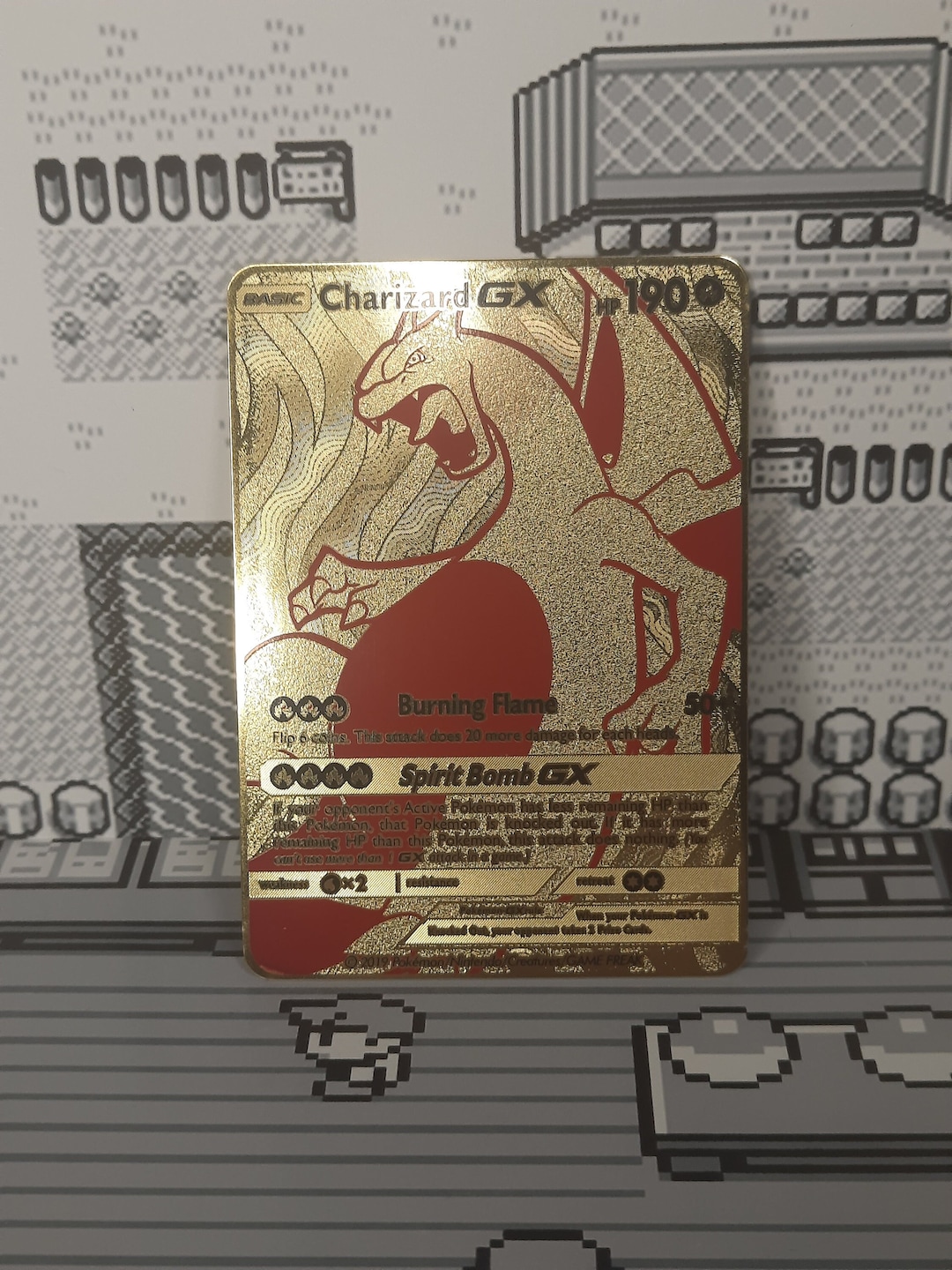 Charizard GX Full Art Gold Metal Pokemon Card - Etsy