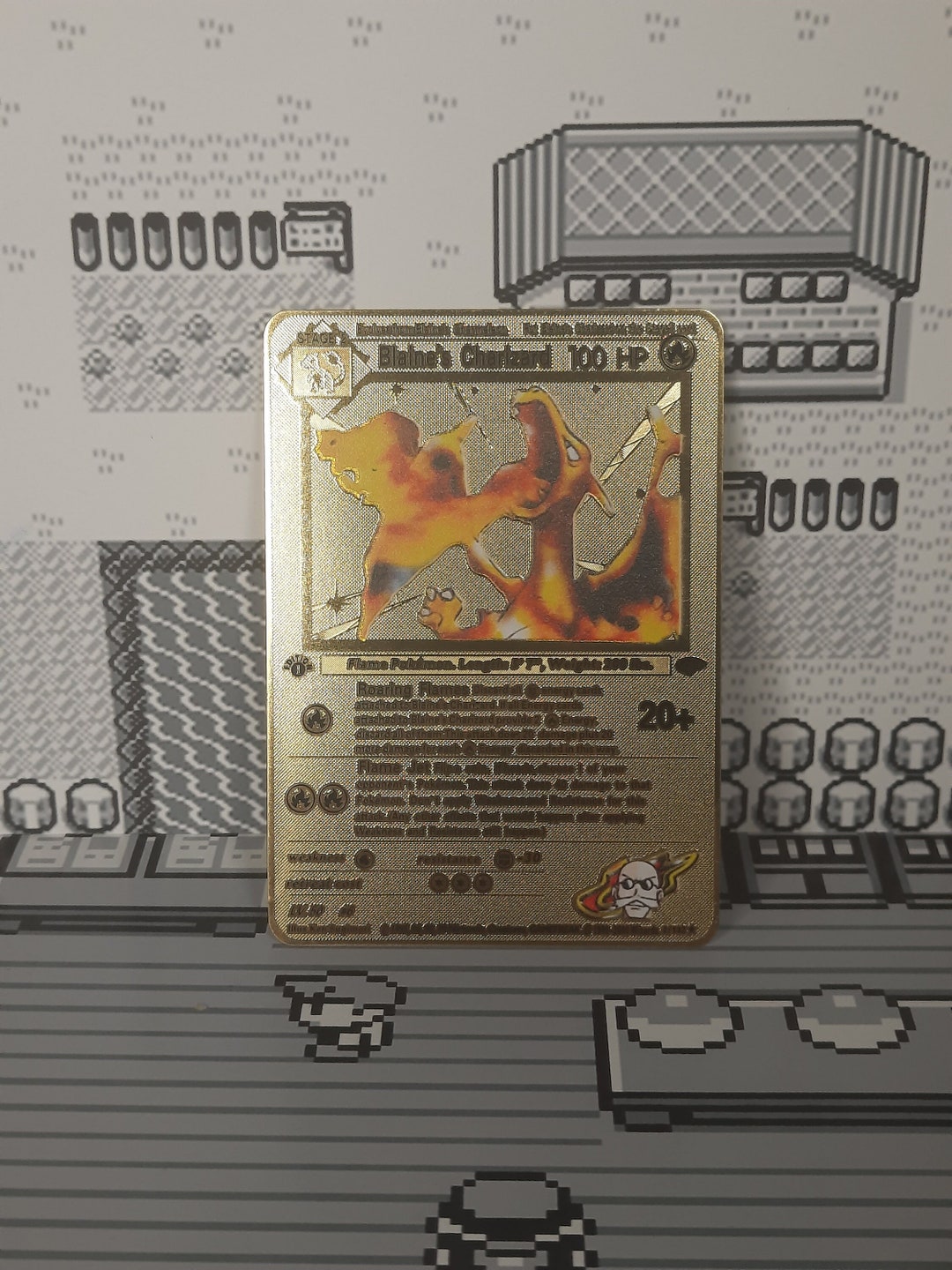 Blaine's Charizard 1st Edition Gold Metal Pokemon Card - Etsy