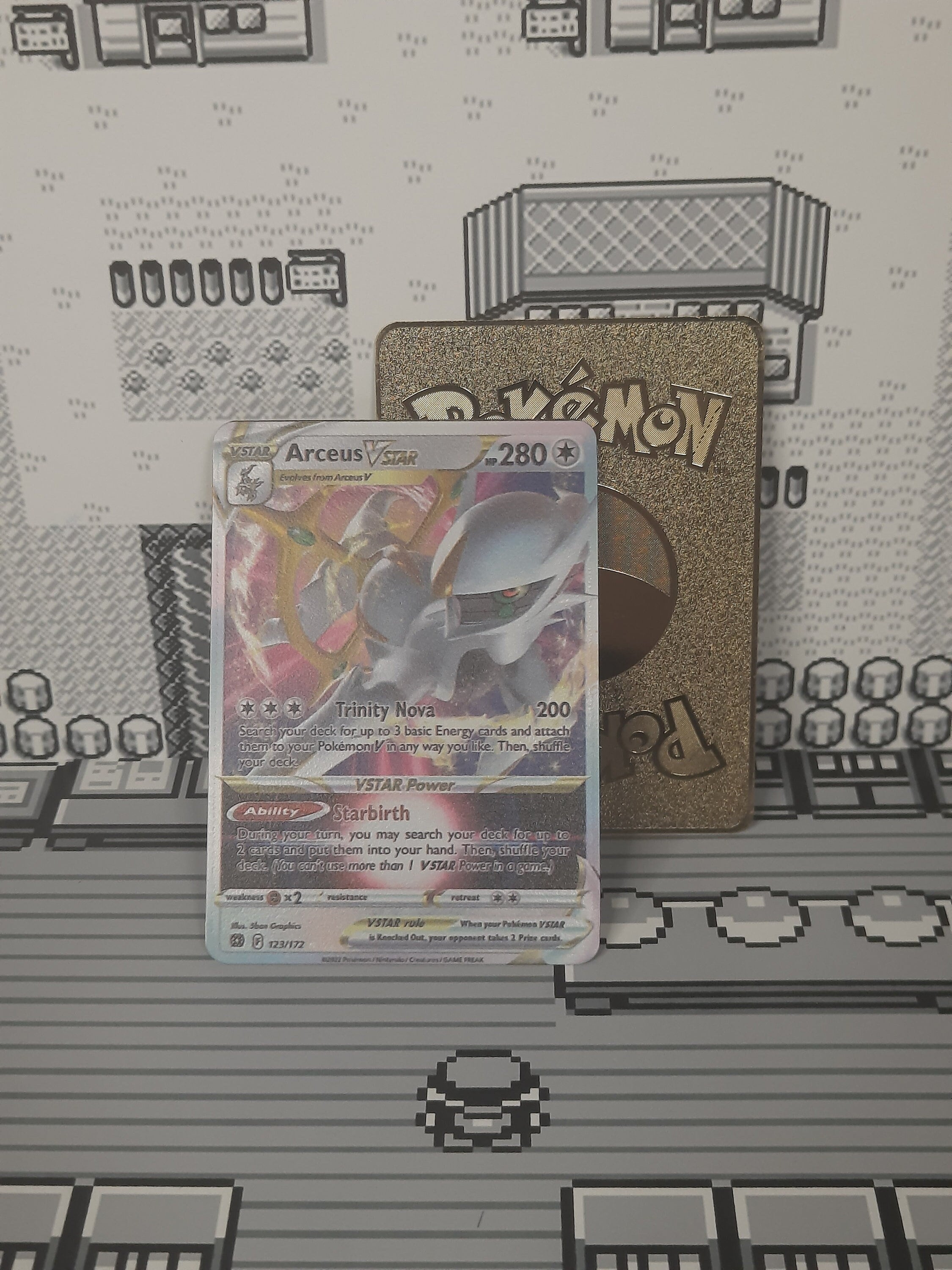 Arceus Vstar Gold Metal Pokemon Card - Etsy