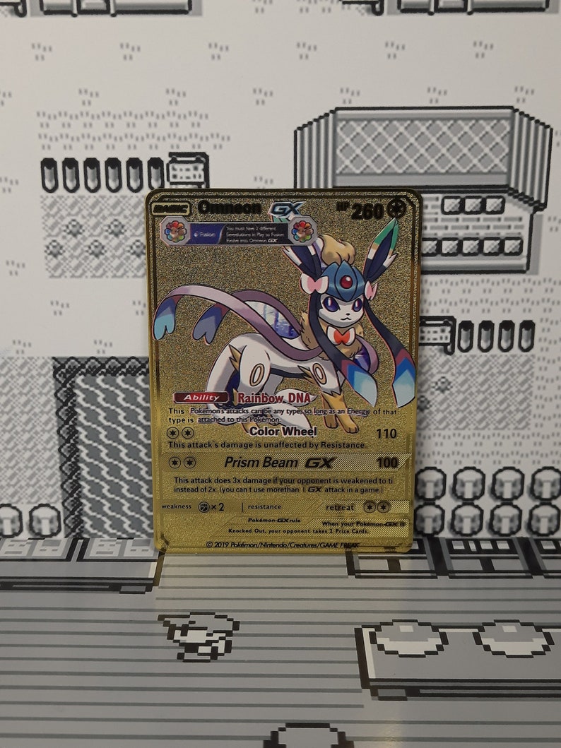Omneon GX Eeveelution Eevee Gold Metal Pokemon Card - Etsy