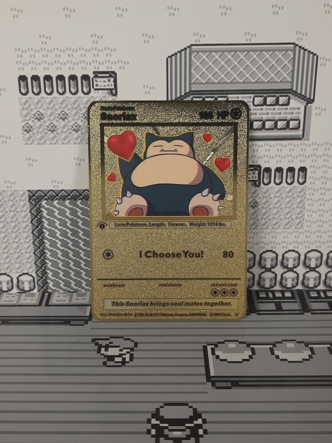 Snorlax I Choose You Valentine's Day Gift Romantic Love Gold Metal ...
