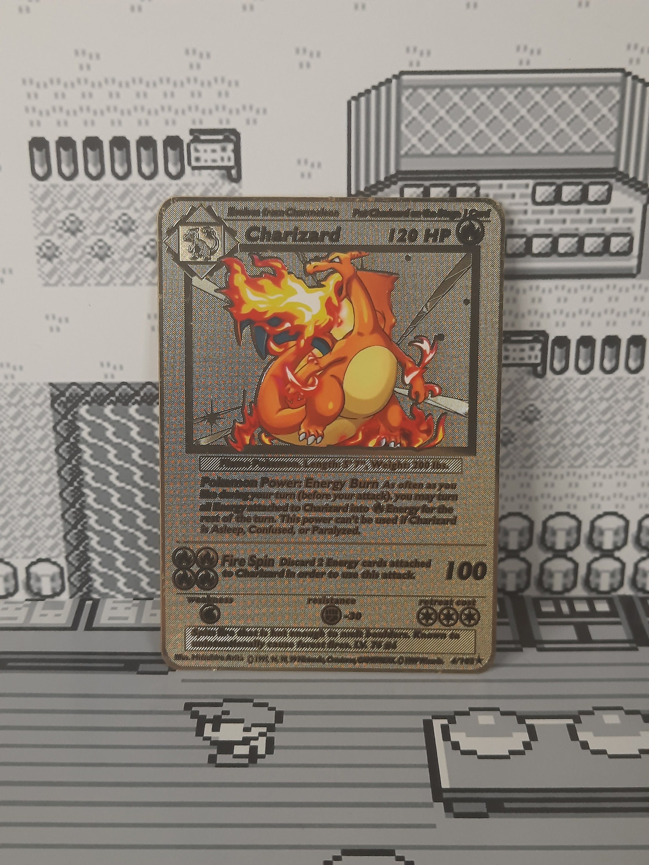 Charizard Base Set Alternate Art Style 2 Gold Metal Pokemon Card - Etsy