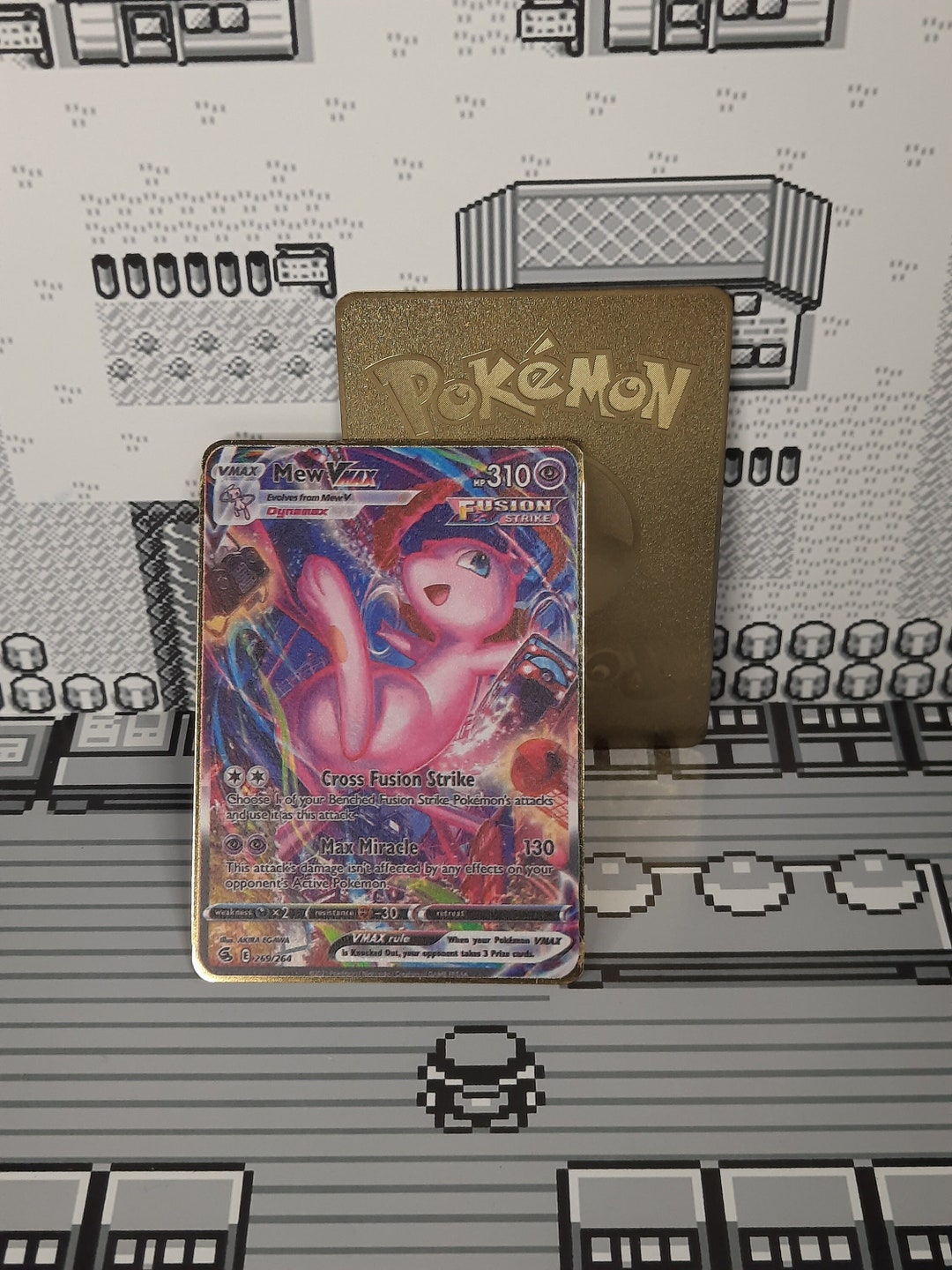 Mew VMAX Fusion Strike Alternate Secret Rare Full Art Gold Metal ...