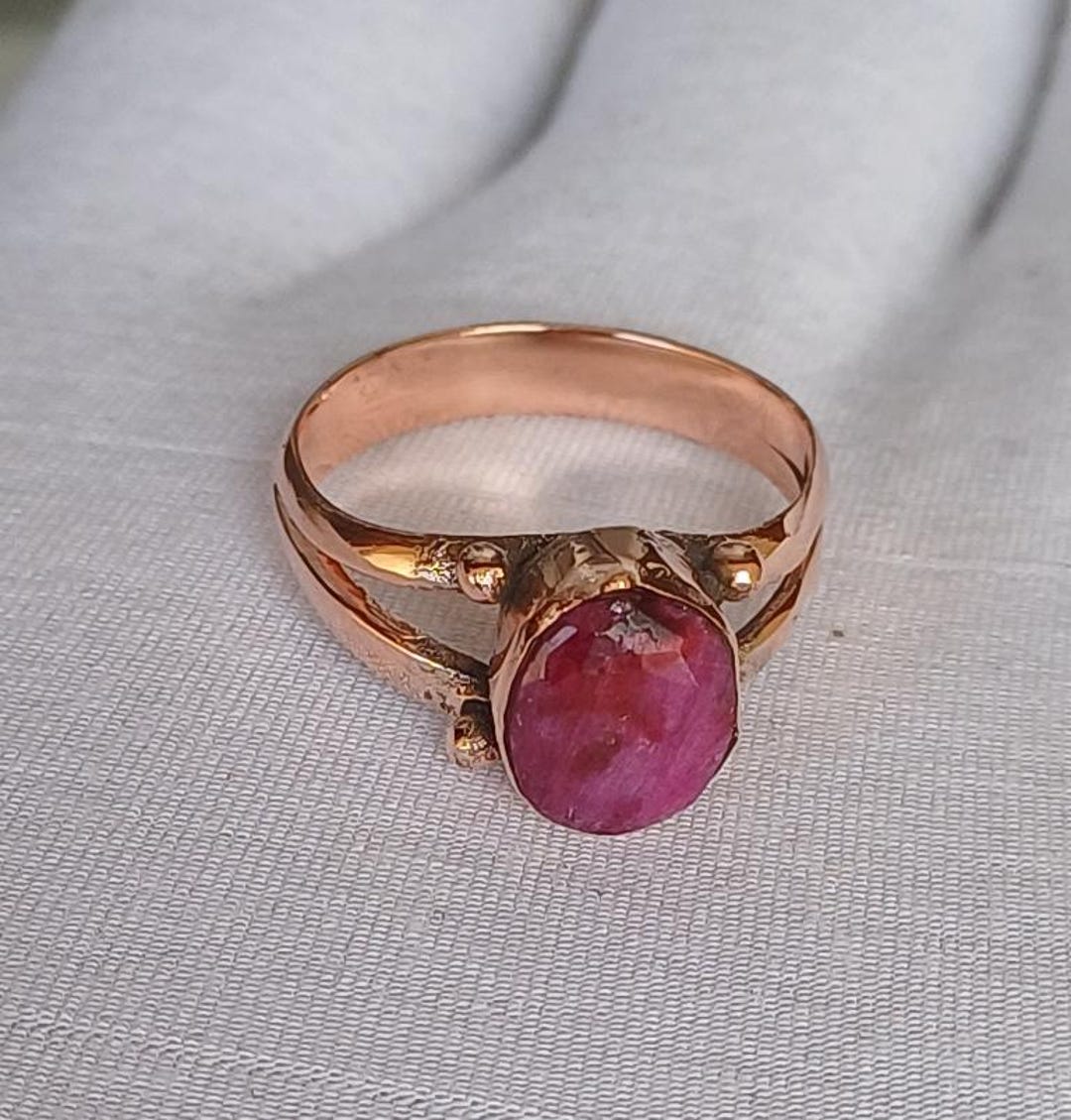 Pure Copper Ring, Ruby Ring, Handmade Ring, Statement Ring, Copper Ring ...